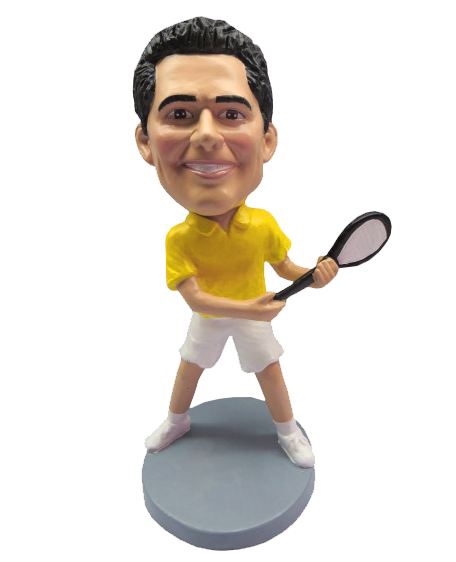 Custom Tennis Bobblehead – Serve Ready Pose - AllBobbleheads.com