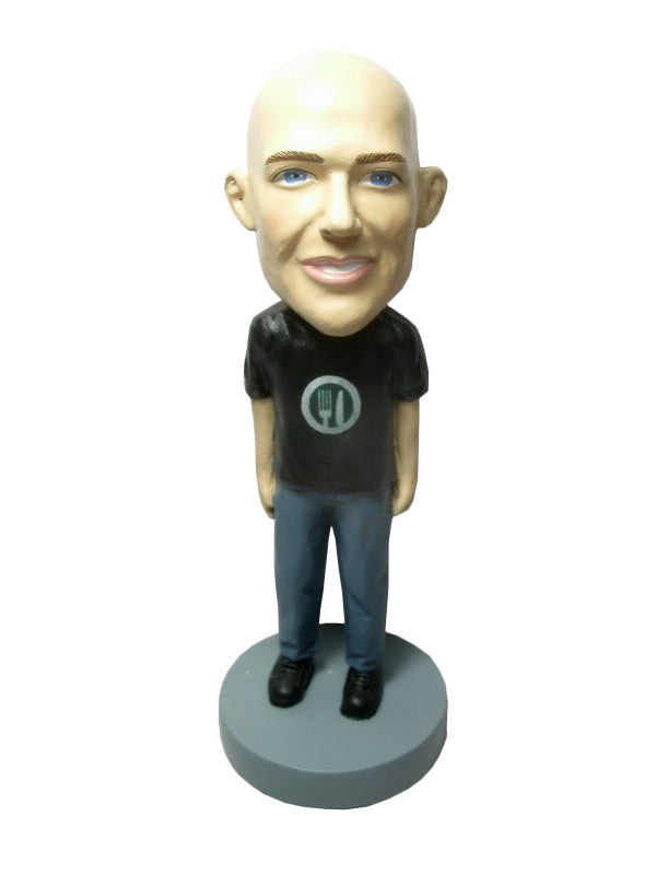 Personalized Casual Work Male Bobblehead – Custom Gift - AllBobbleheads.com